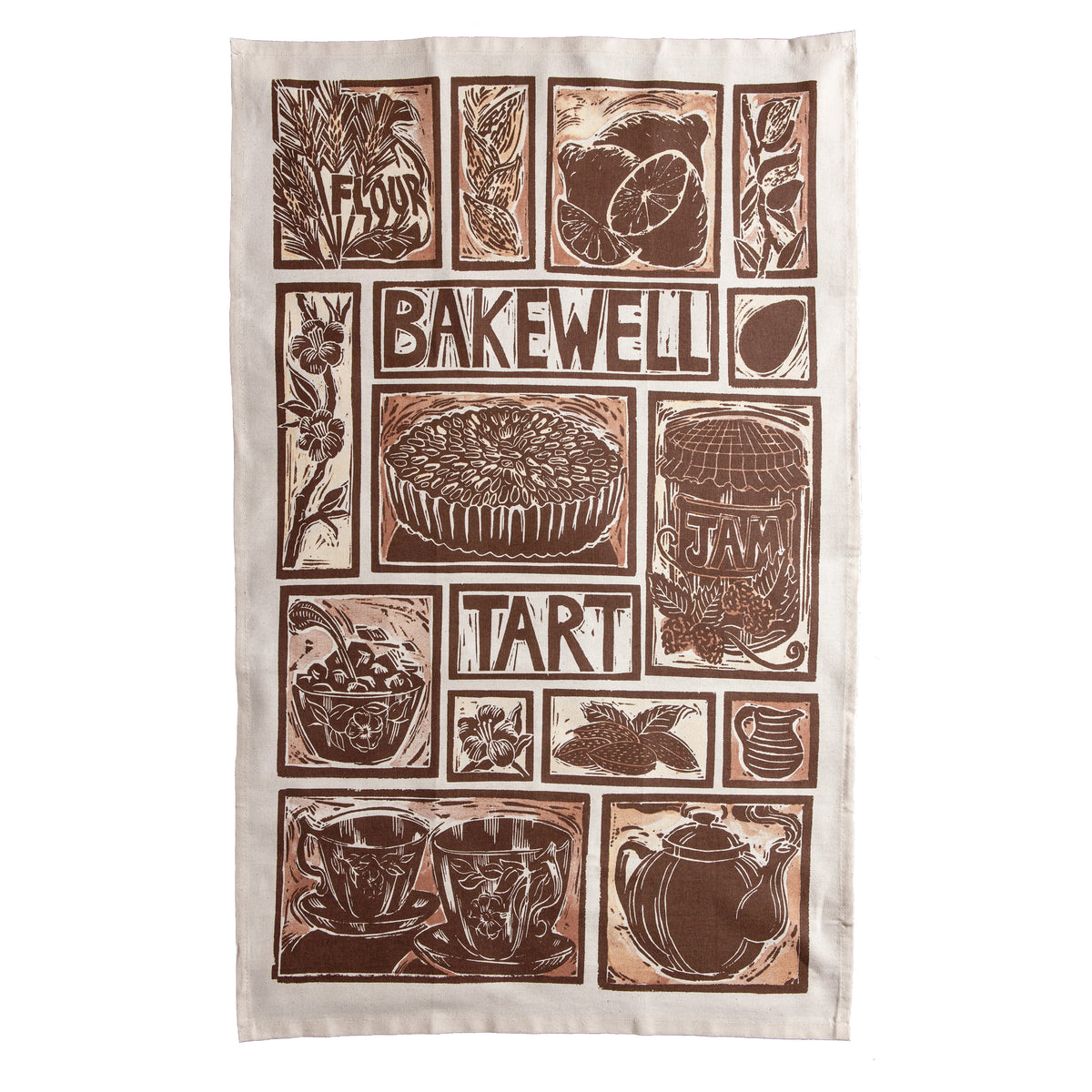 Bakewell Tart Illustrated Recipe Tea Towel – Kate Guy Prints