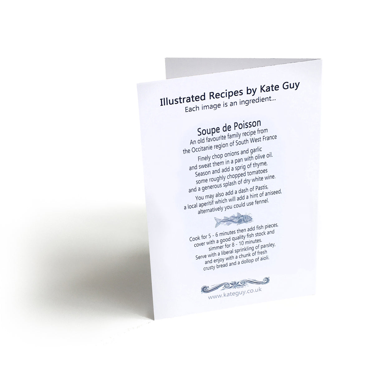 Fish Soup Illustrated Recipe Greetings Card – Kate Guy Prints