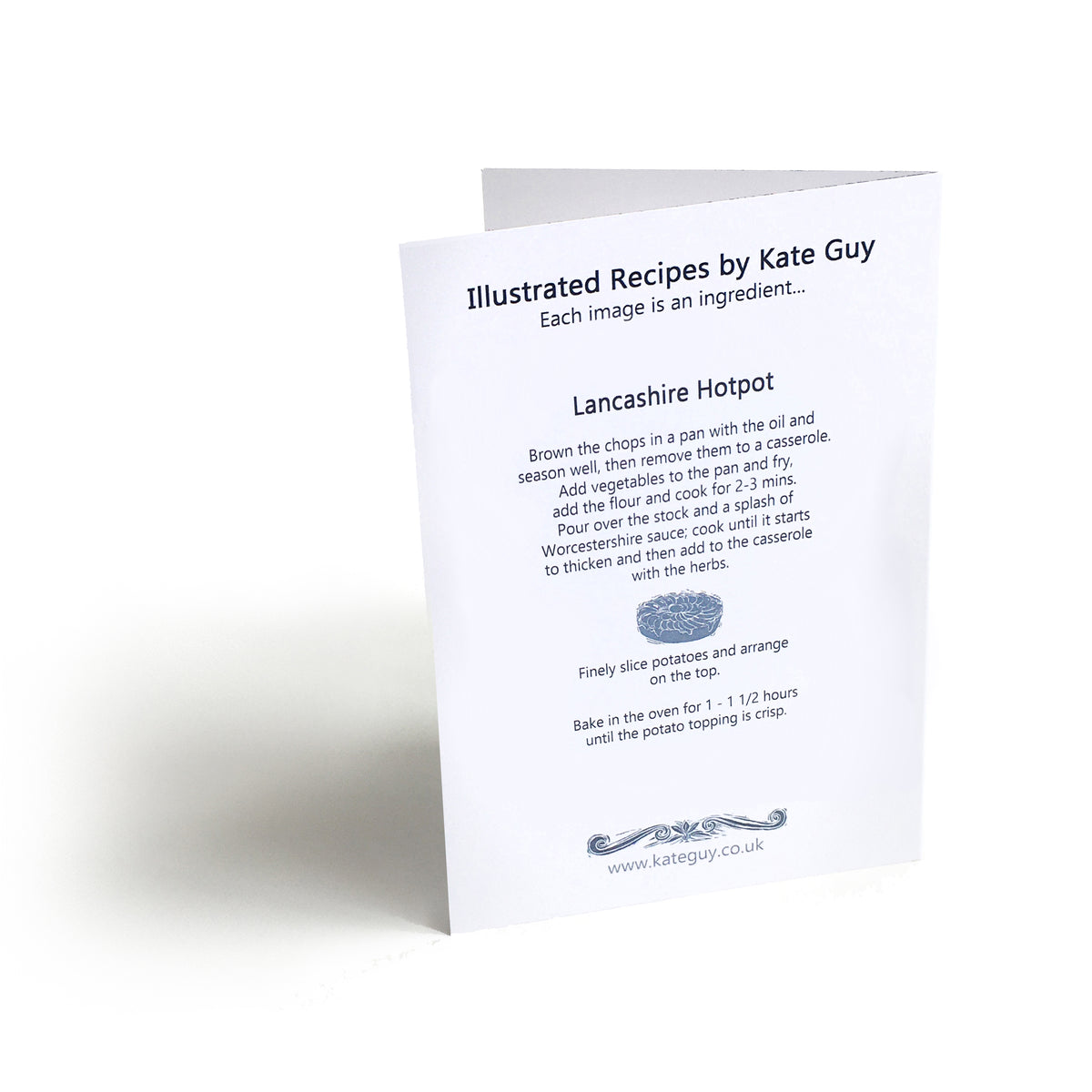 Lancashire Hot Pot Illustrated Recipe Greetings Card – Kate Guy Prints