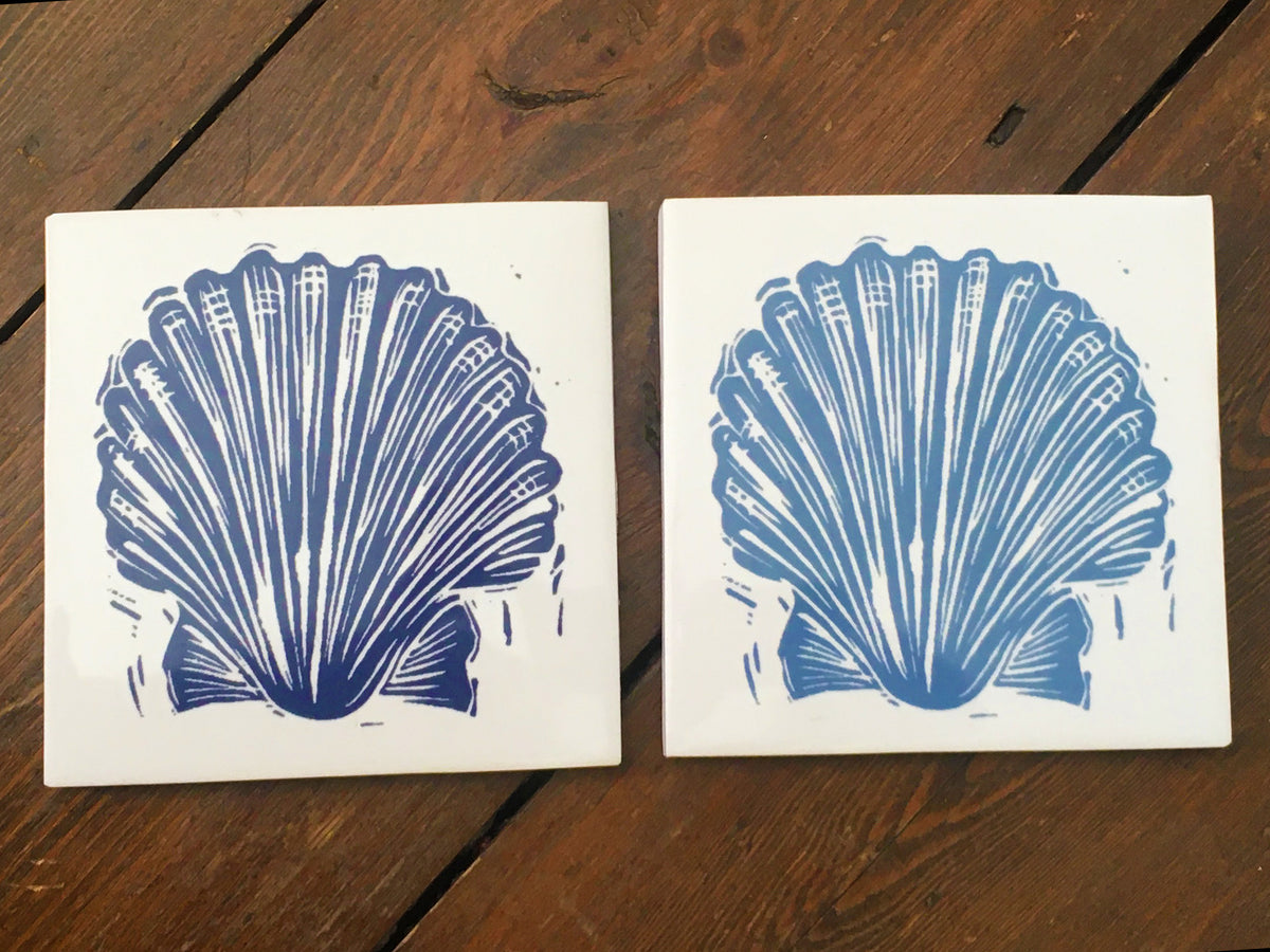 Scallop Shell Handmade Tile Trivet – Kate Guy Prints